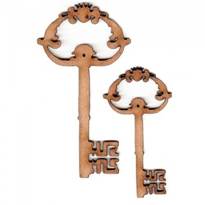 Ornate Flourish Key Wood Shapes for altered art and crafts